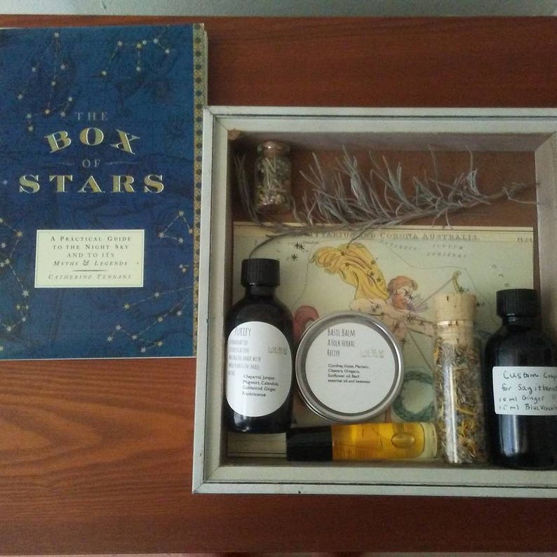 Zodiac Astrology Customized Gift Box Herbal Wellness Body Oil - Etsy