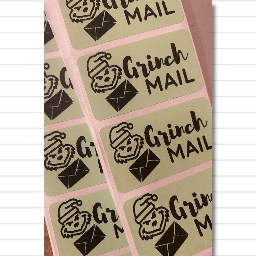 GRINCH Mail Labels 2.25 x 1.25 Small Business Packaging Sticker Labels ...