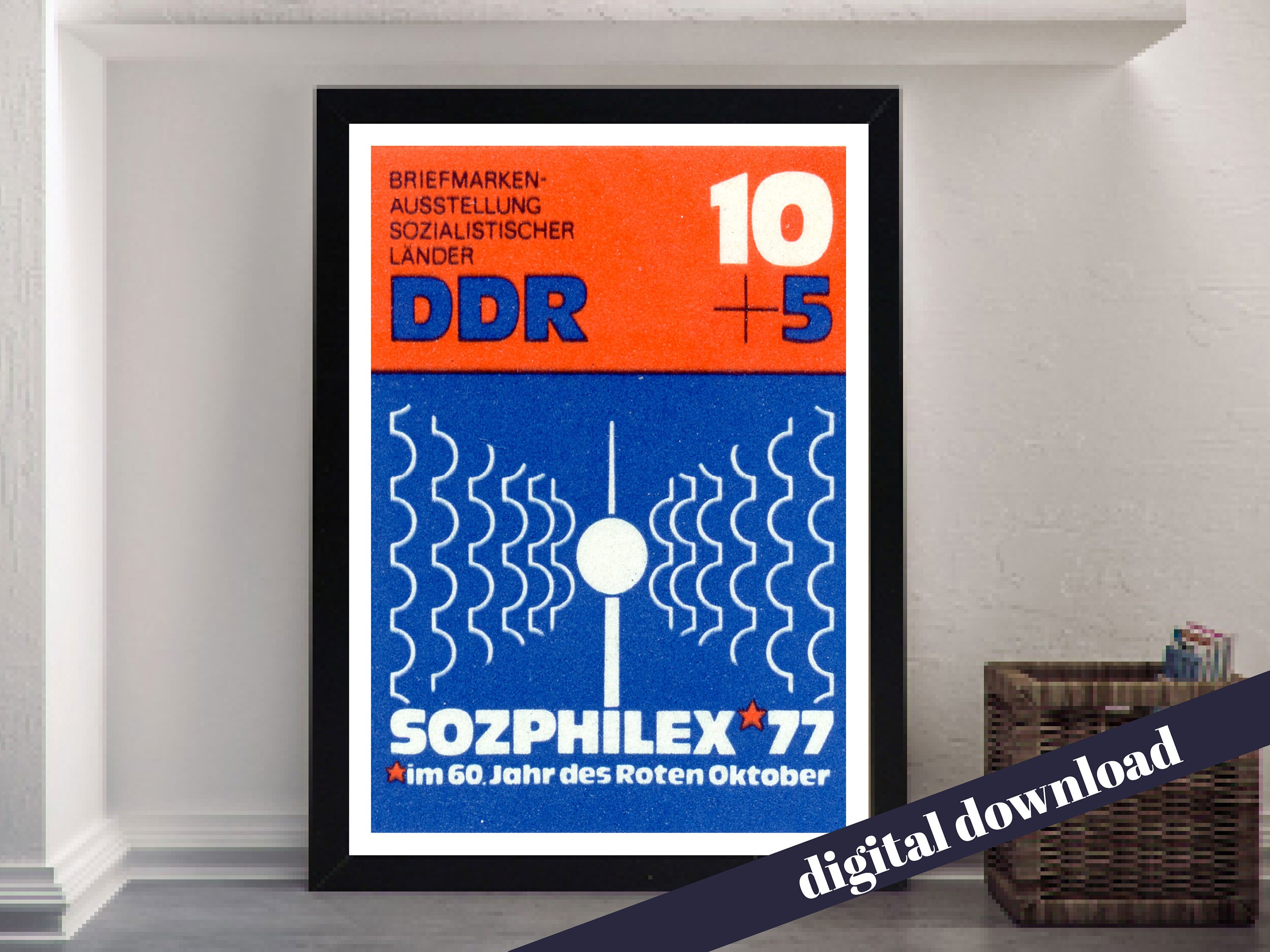 Deutsche Demokratische Republik DDR Vintage Stamp - Digital Printable ...