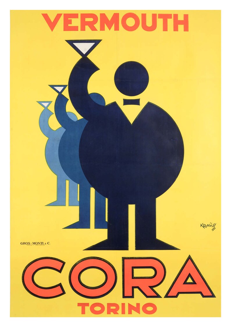 CORA Vermouth Vintage Poster - A3 Downloadable Art Print - Retro Food ...