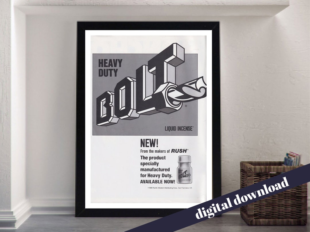 Retro BOLT Aroma Advert Poster - Digital Printable A3 Download - Gay ...