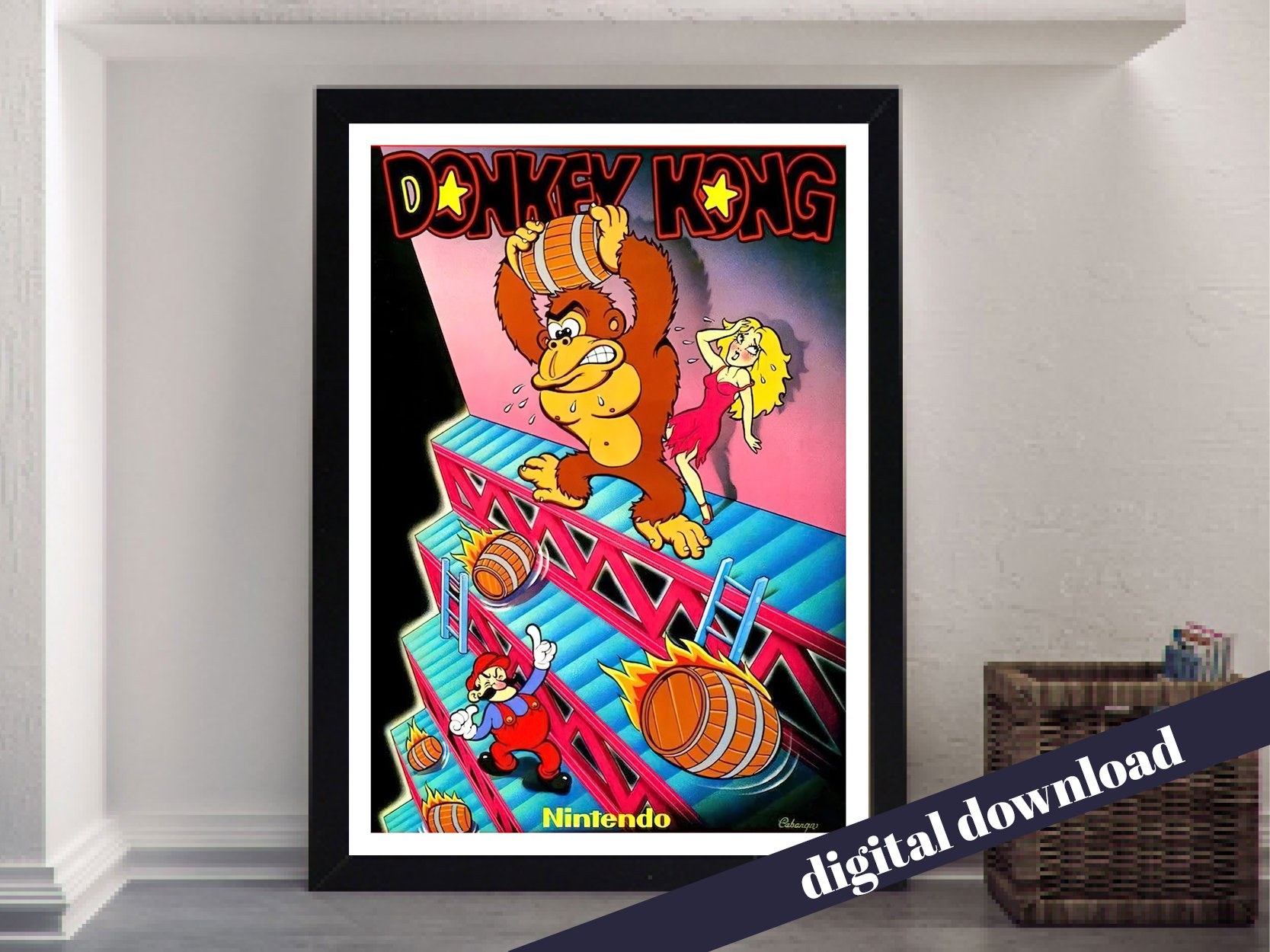 Retro DONKEY KONG Atari Poster Printable Download Printable Art Vintage ...