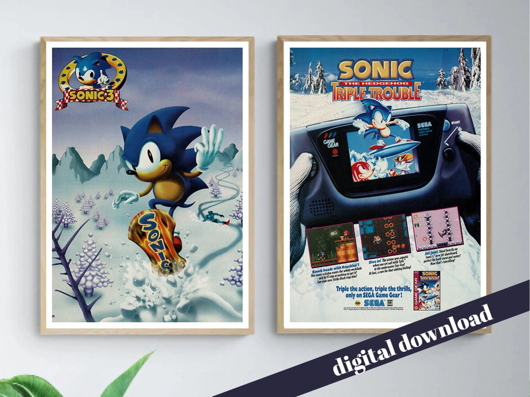 Pair 90s Sonic 3 Game Gear Advert Posters - Digital Download - Retro ...