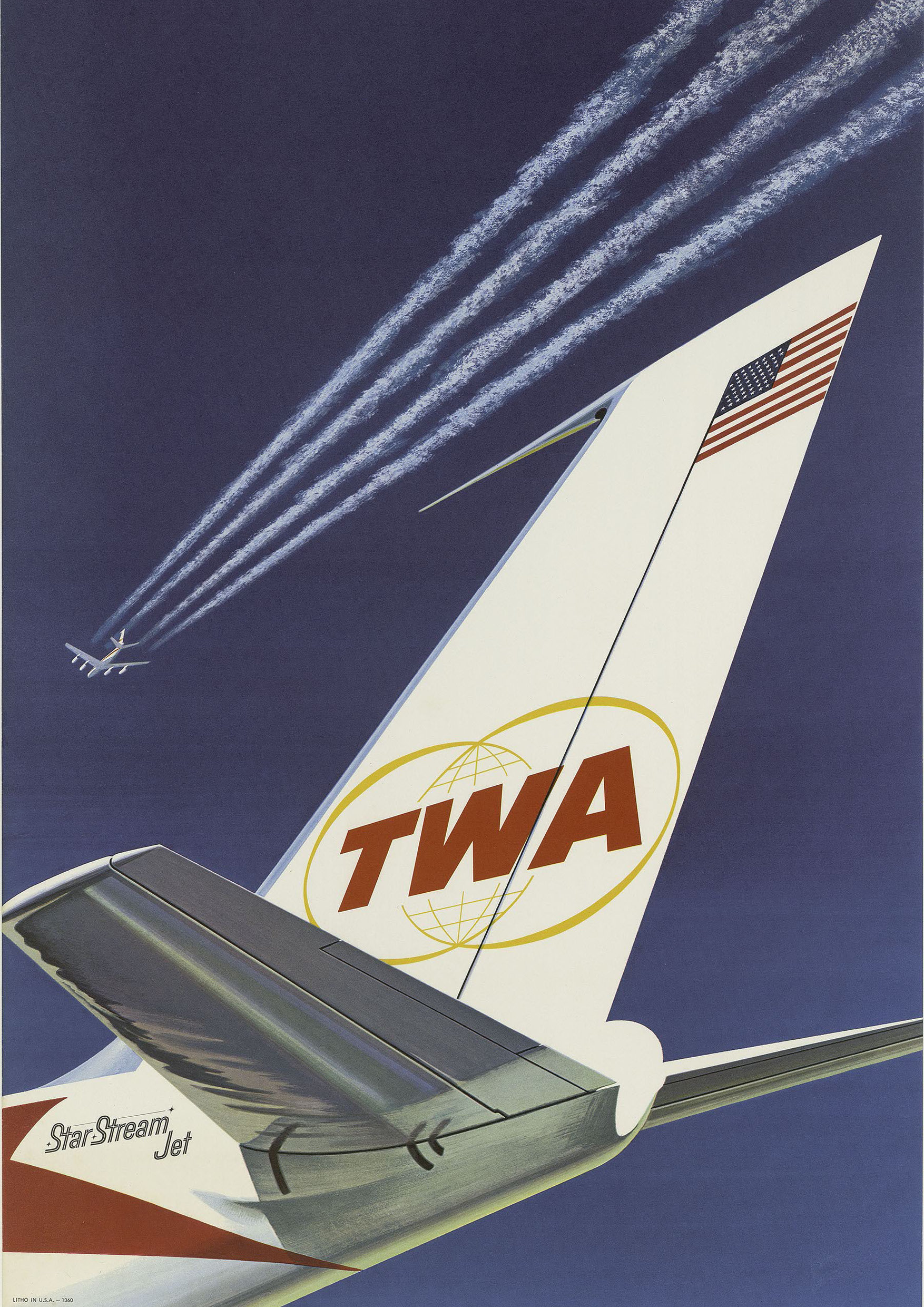 TWA Trans World Airlines Airplane- A3 Downloadable Art Print - Retro ...