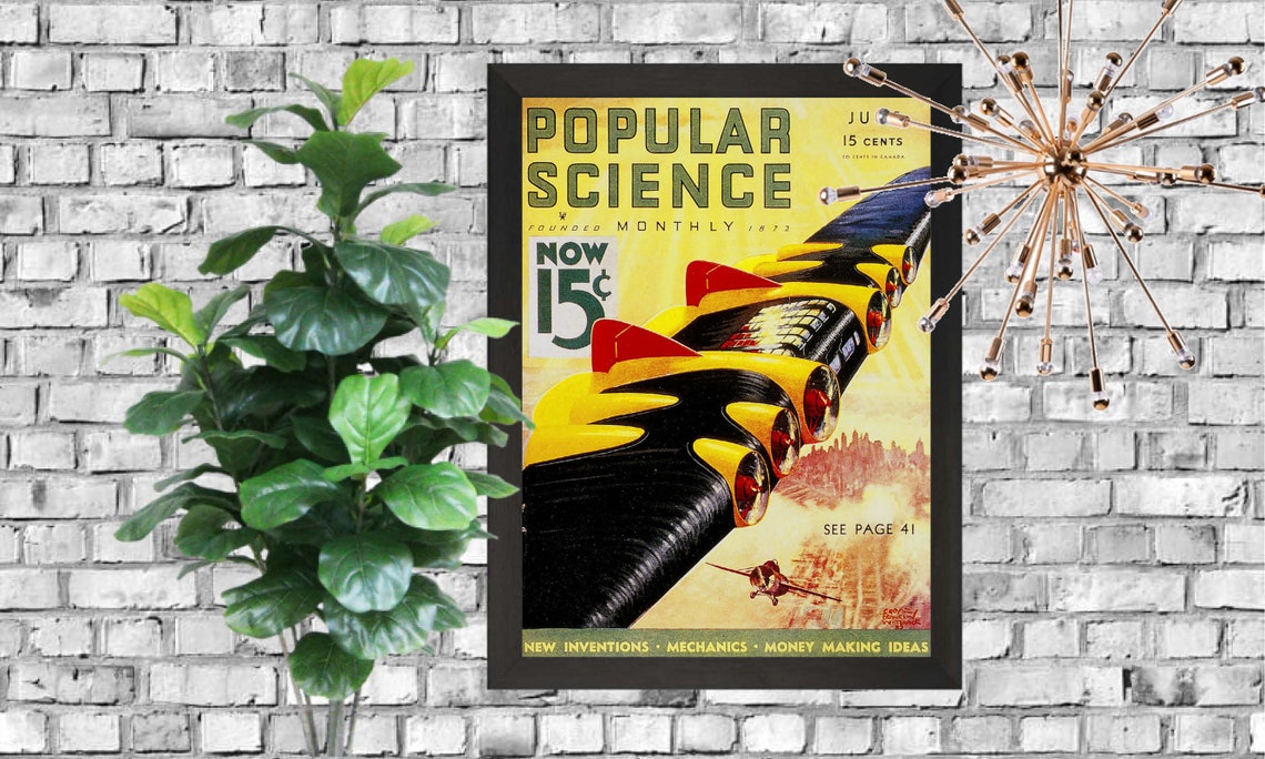 Set of 4 Popular Science Retro Tech Magazine Cover Downloadable Prints ...