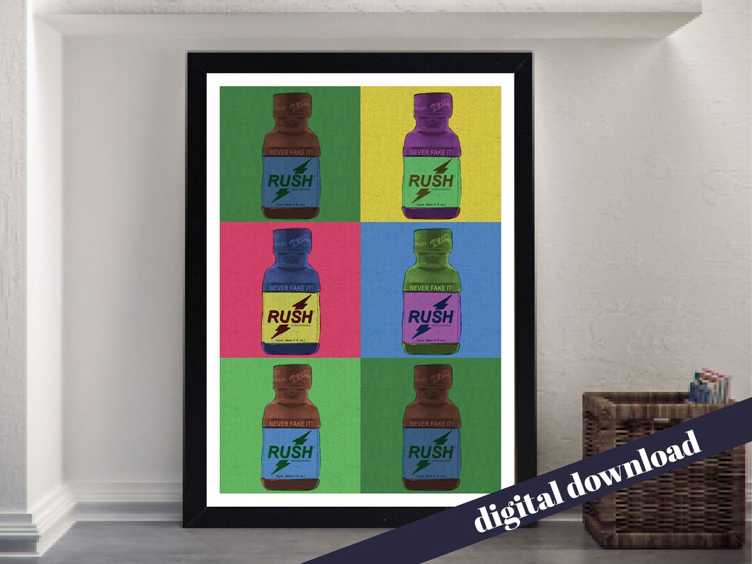 Rush Pop Art Style Popper Colour Collage - Digital Printable A3 ...
