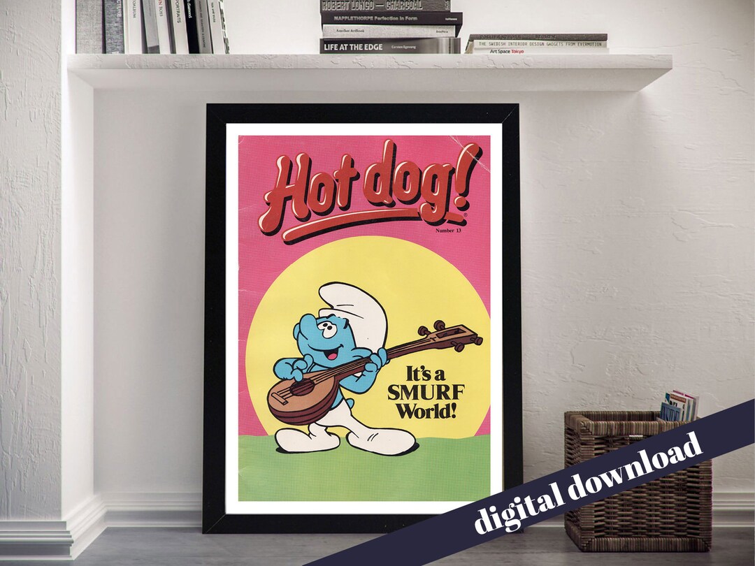 Hotdog! It's A SMURF World! Retro Magazine Cover Poster - Digital ...