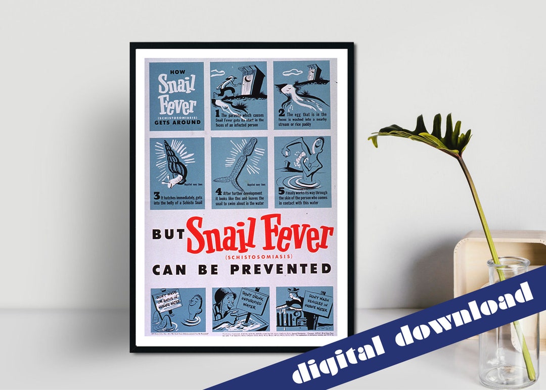 SNAIL FEVER Can Be Prevented Retro Public Health Poster - Digital ...