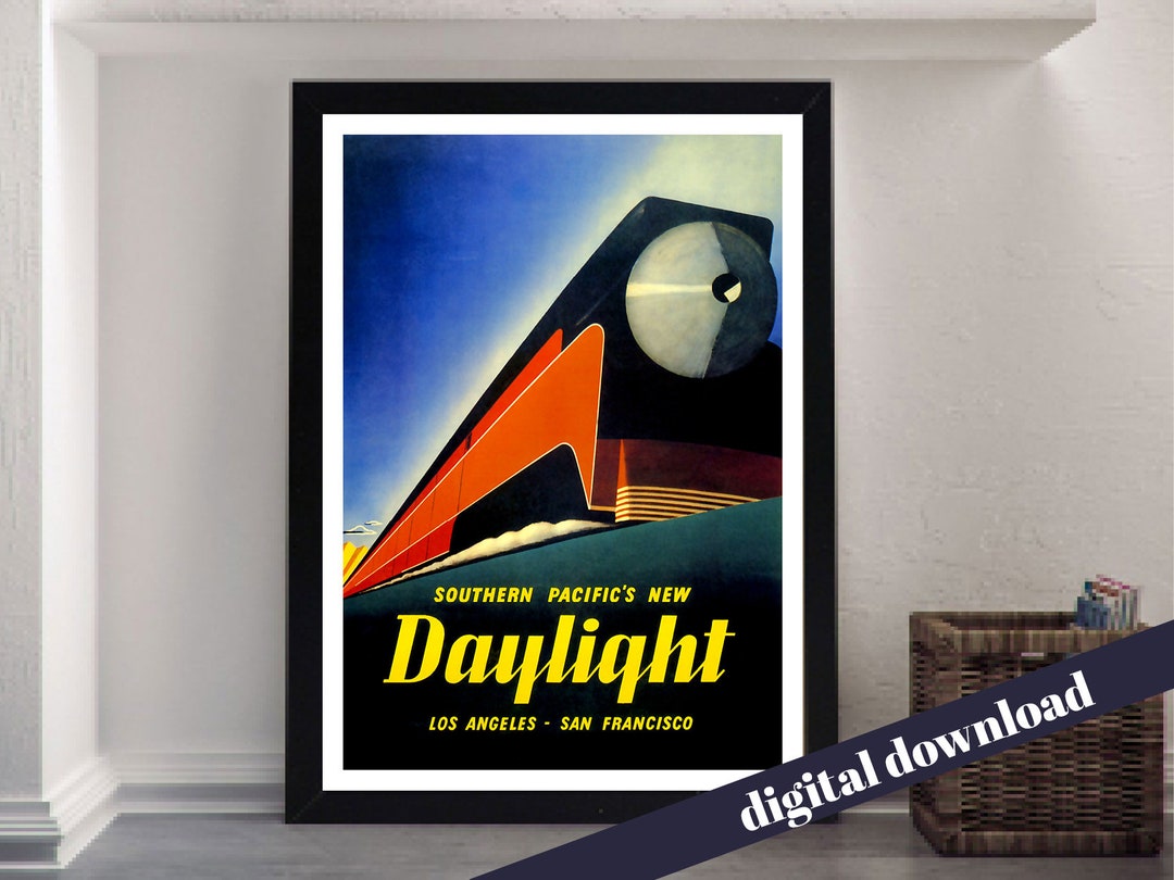 Southern Pacific Daylight Train Los Angeles San Francisco Travel Poster ...