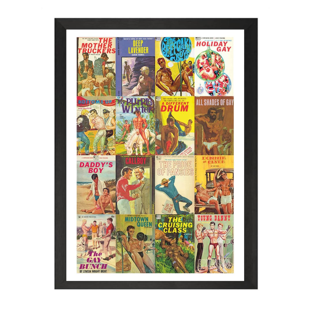 Vintage Gay Pulp Fiction Collage A3 Downloadable Art Print - Retro LGBT ...