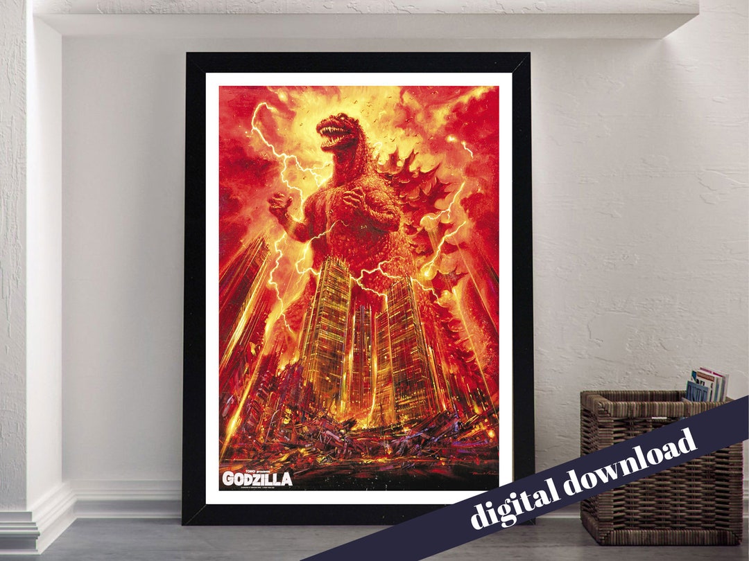 Retro GODZILLA Tokusatsu Kaiju Movie Poster - Digital Printable A3 ...