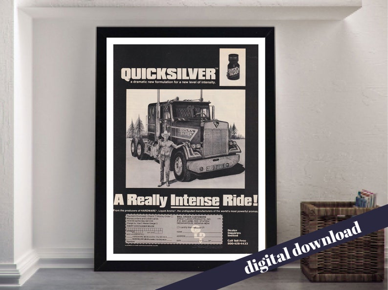 QUICKSILVER Retro Aroma Advert Poster - Digital Printable A3 Download ...
