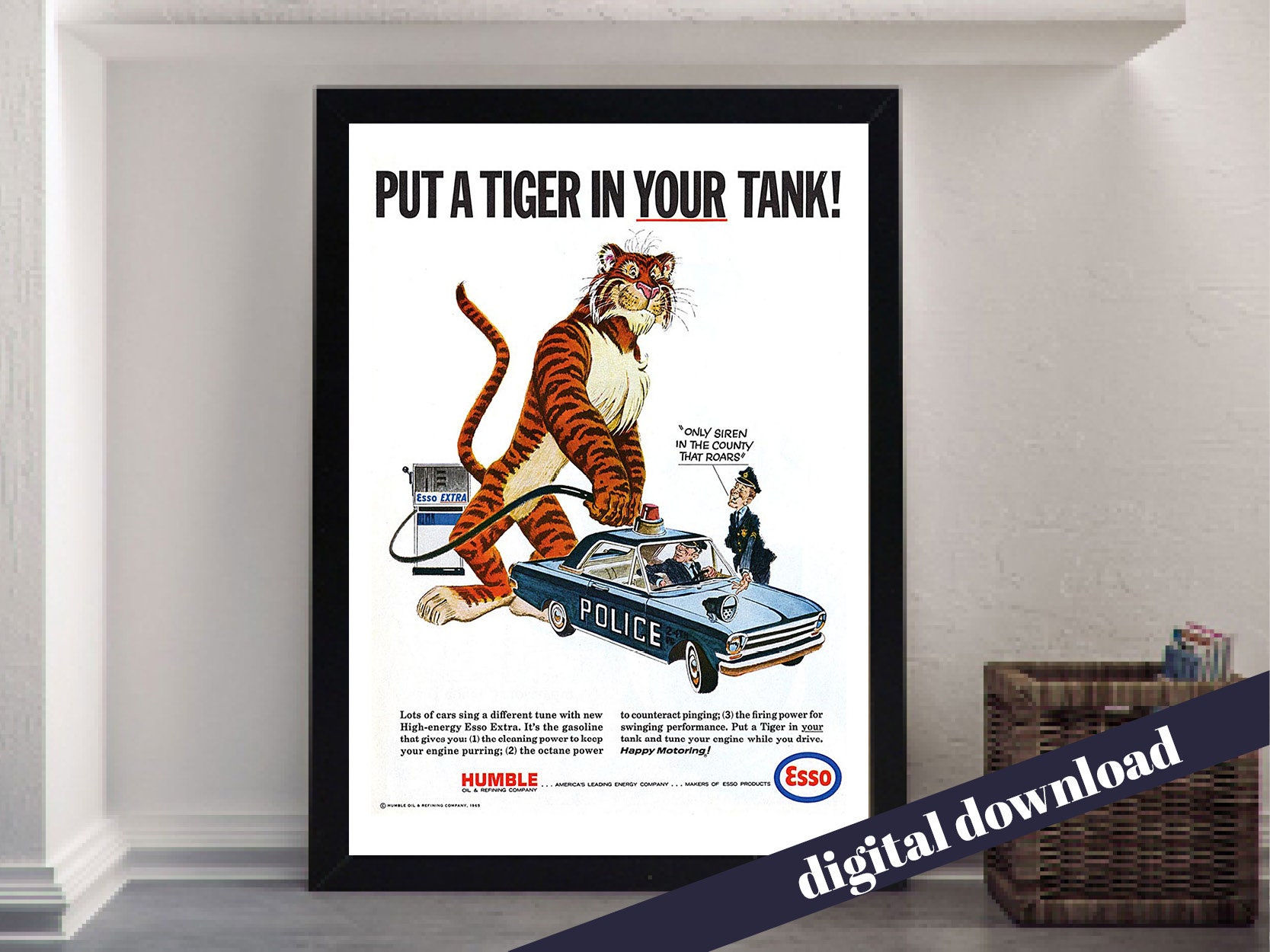 ESSO Gasoline Petrol Fuel Put A Tiger in Your Tank Vintage Ad - Digital ...