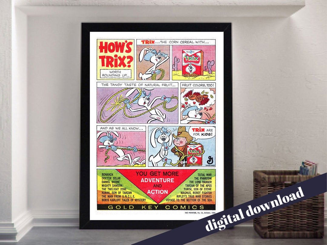 TRIX Cereal Comic Golden Key Comics Poster - Digital Printable A3 ...