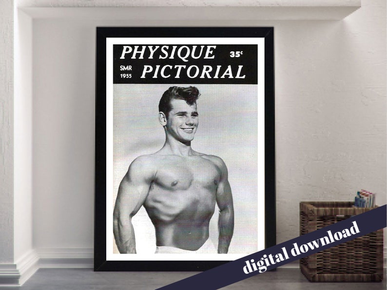 Pair PHYSIQUE PICTORIAL Vintage Male Physique Magazine Cover Posters ...