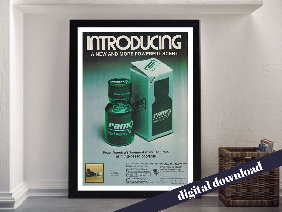 RAM Liquid Aroma Retro Advert Poster Digital Printable A3 Download Gay ...