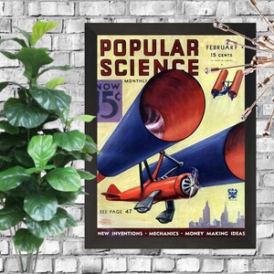 Set of 4 Popular Science Retro Tech Magazine Cover Downloadable Prints ...