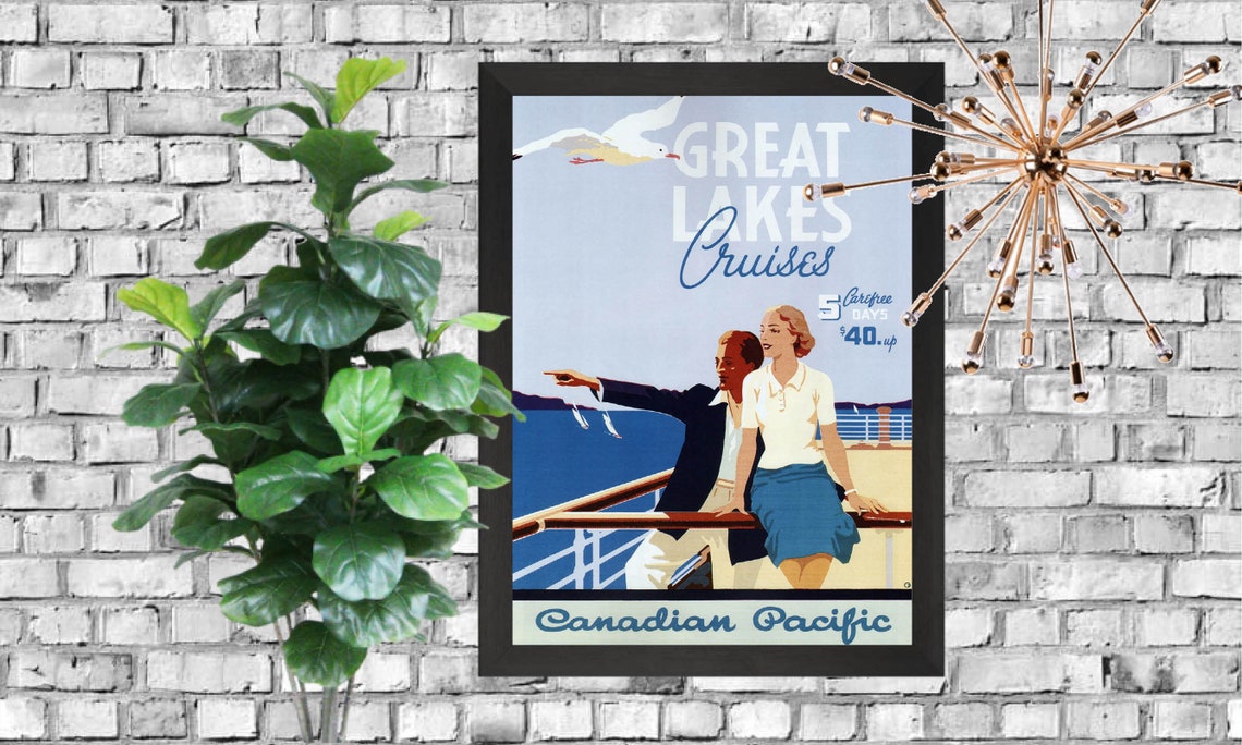 Great Lakes Cruises Retro Poster - A3 Downloadable Art Print - Retro ...