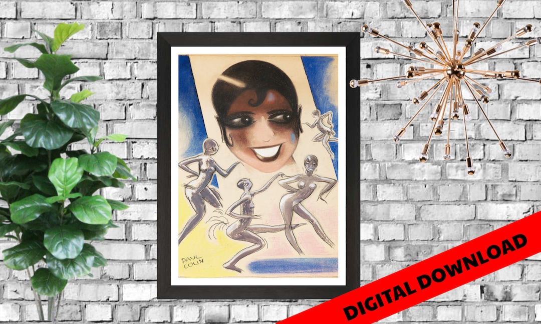 Josephine Baker by Paul Collins Digital Download Poster Print- Vintage ...