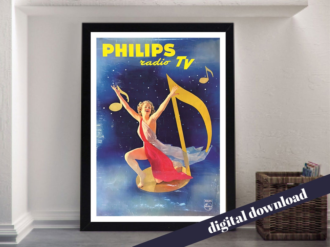 PHILIPS TV Radio Vintage Television Advertising Poster - Digital ...
