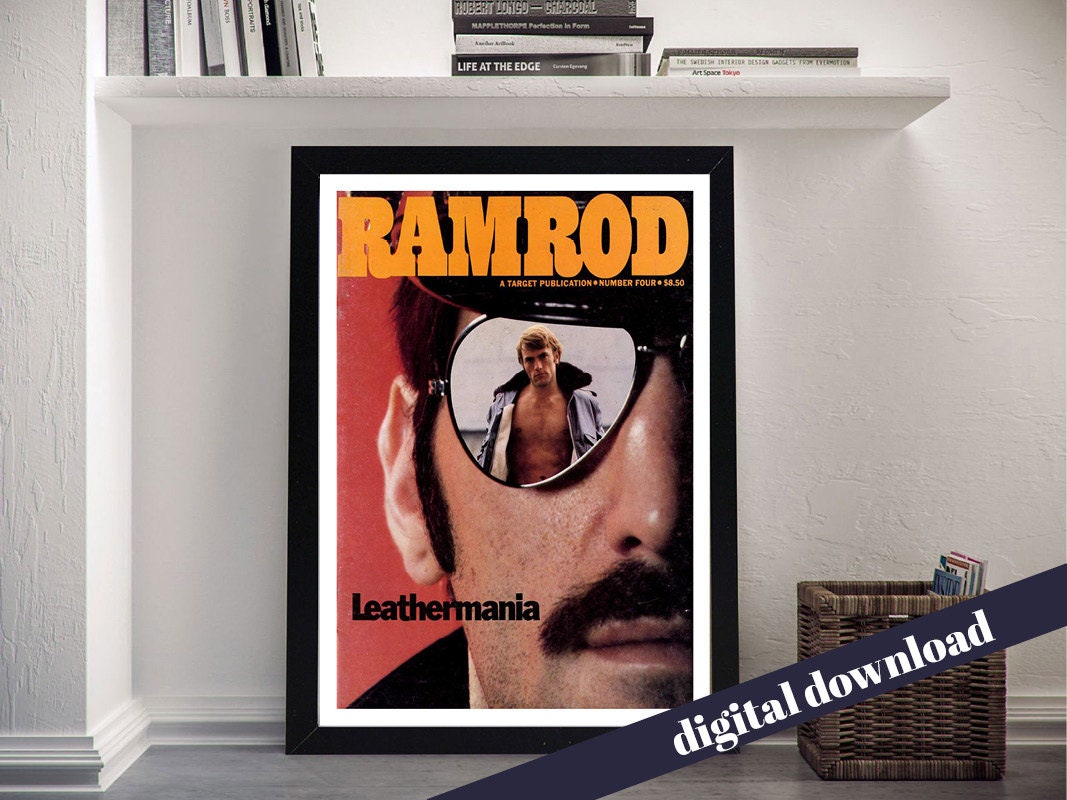 RAMROD Vintage Gay Adult Magazine Leather Daddy Poster - Digital ...