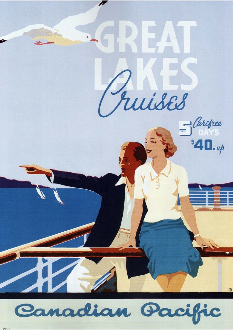 Great Lakes Cruises Retro Poster - A3 Downloadable Art Print - Retro ...
