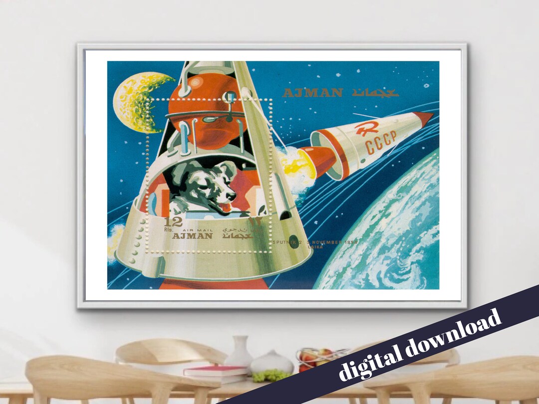 Ajman UAE Laika Sputnik 2 Soviet Commemorative Stamp - Digital ...