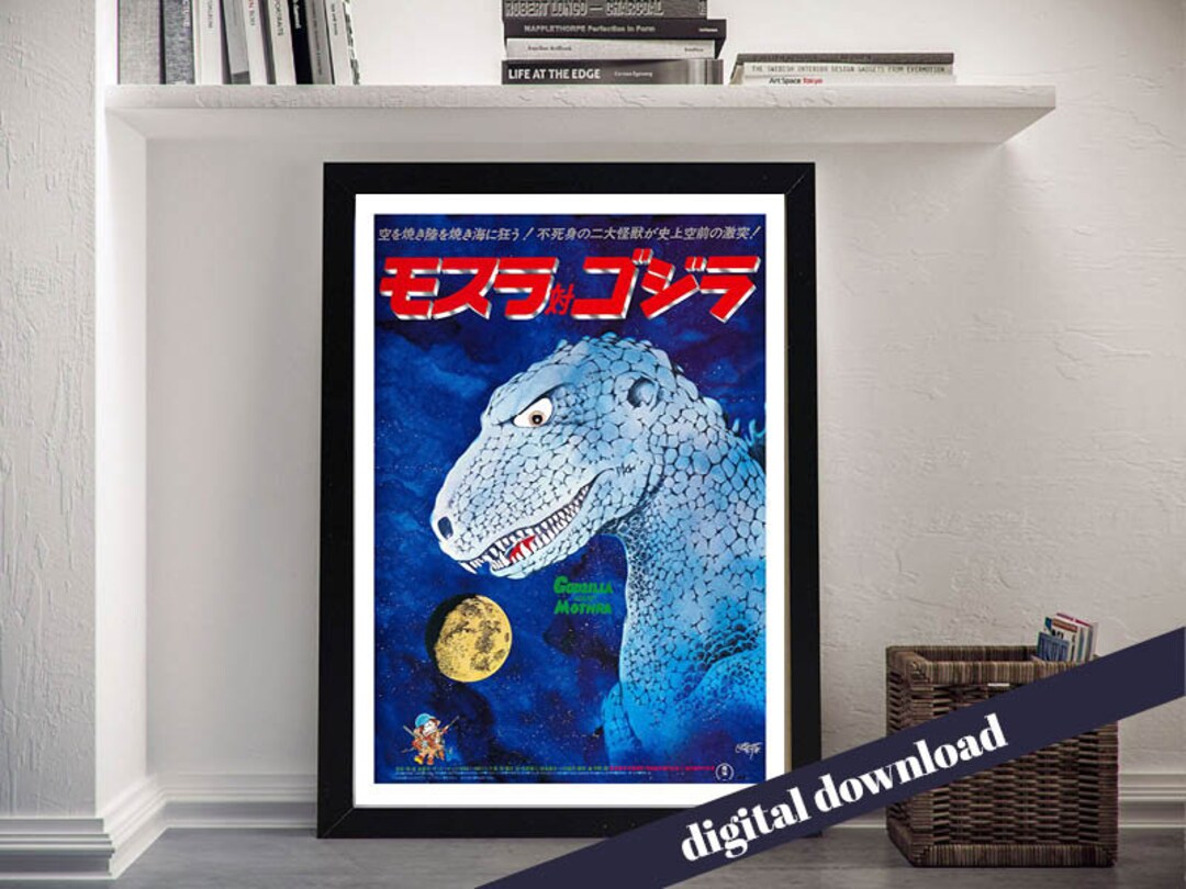 Mothra Vs Godzilla - Vintage Japanese Monster Movie Poster - Digital ...