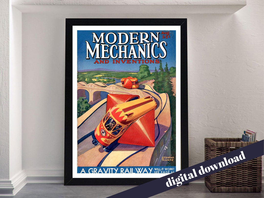MODERN MECHANICS Mid-century Future Technology Magazine Cover - Digital ...