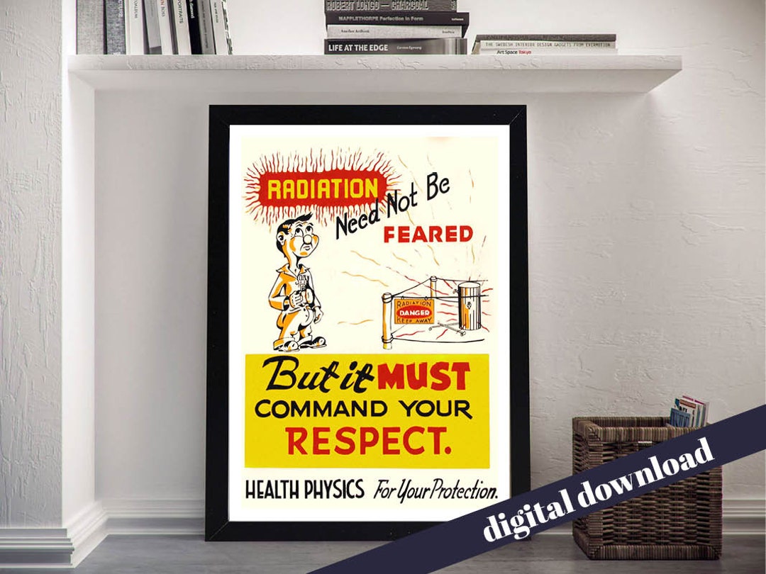Vintage Radiation Atomic Age Warning Education Poster - Digital ...