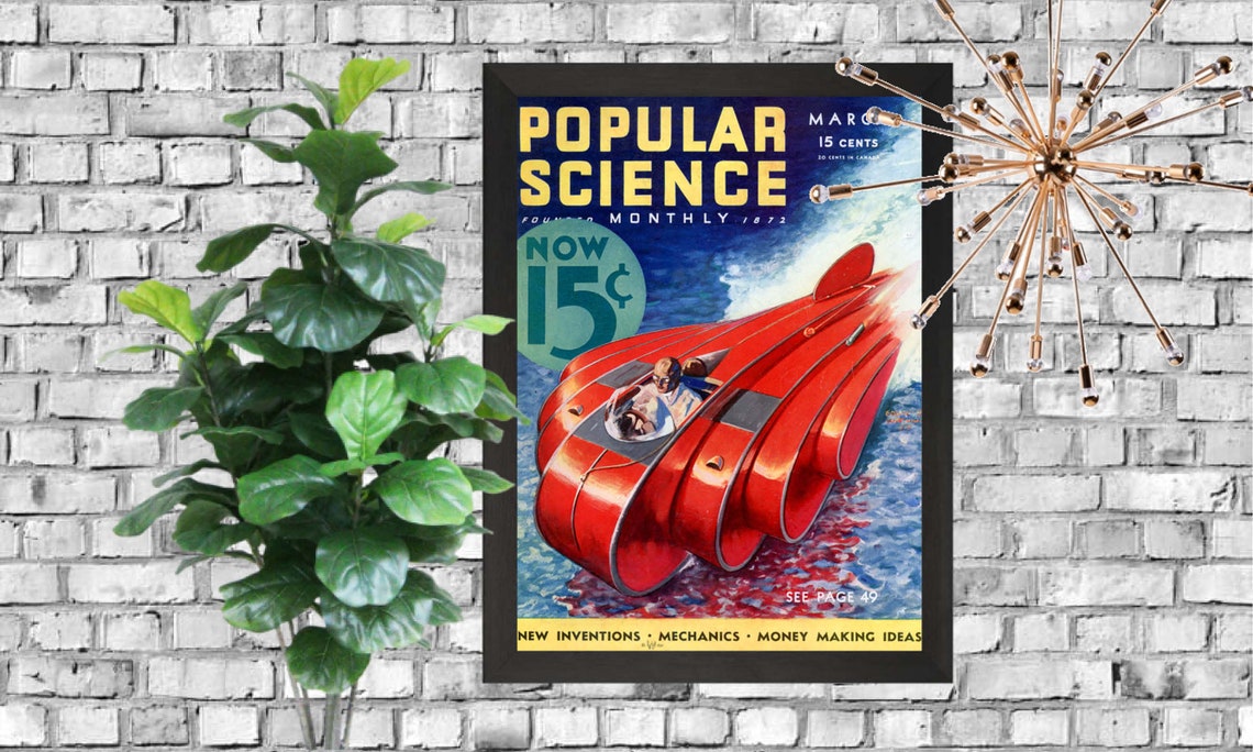 Set of 4 Popular Science Retro Tech Magazine Cover Downloadable Prints ...