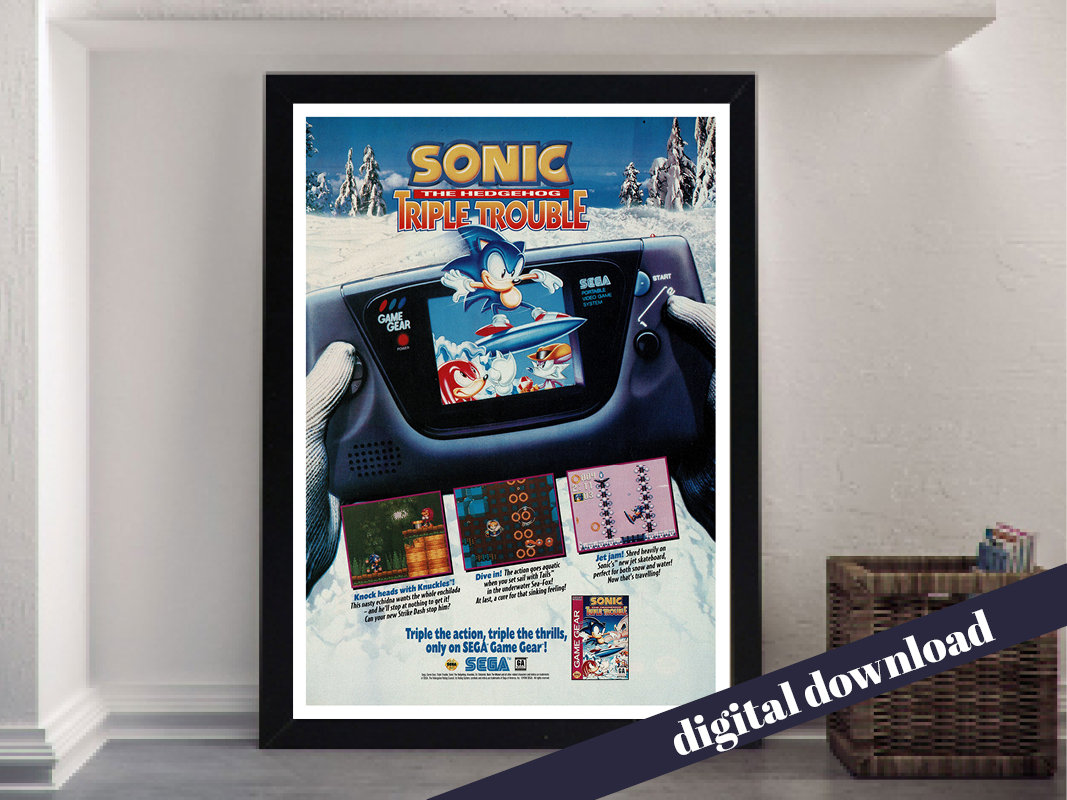 Pair 90s Sonic 3 Game Gear Advert Posters - Digital Download - Retro ...