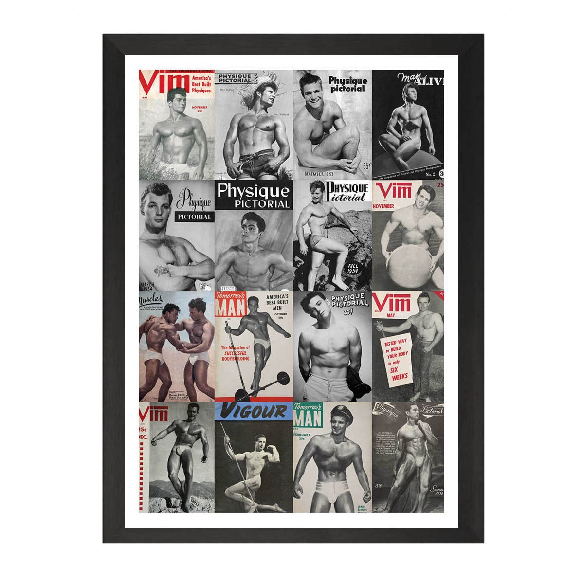 Vintage Muscle Physique Magazine Cover Collage A3 Downloadable Art ...