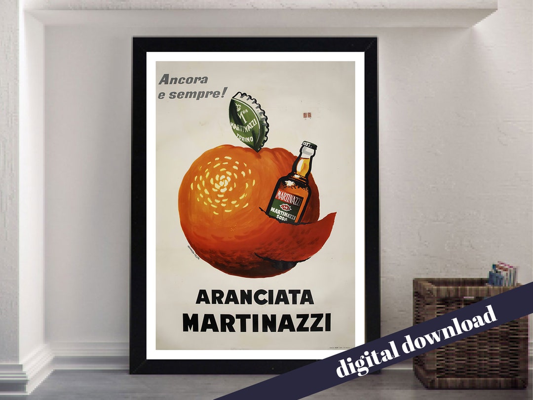 Aranciata Martinazzi Vintage Italian Soda Poster - A3 Downloadable Art ...