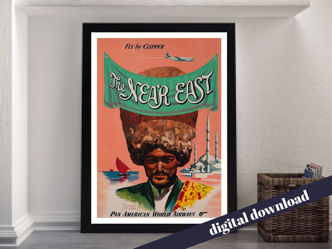 The Near East Pan Am Pan American World Airways Vintage Poster ...