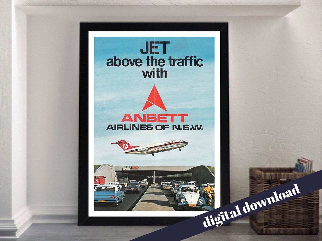 ANSETT Airlines of NSW Airways Vintage Travel Poster - Digital ...