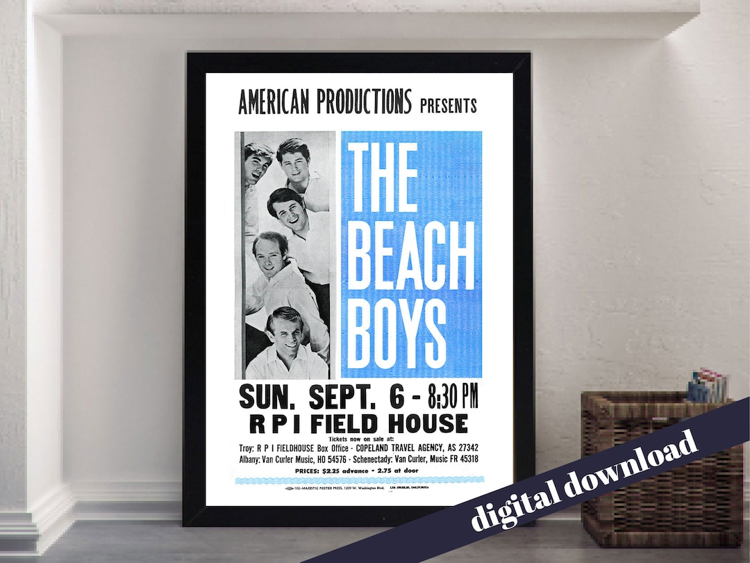 The Beach Boys RPI Field House Vintage Concert Poster - Printable ...