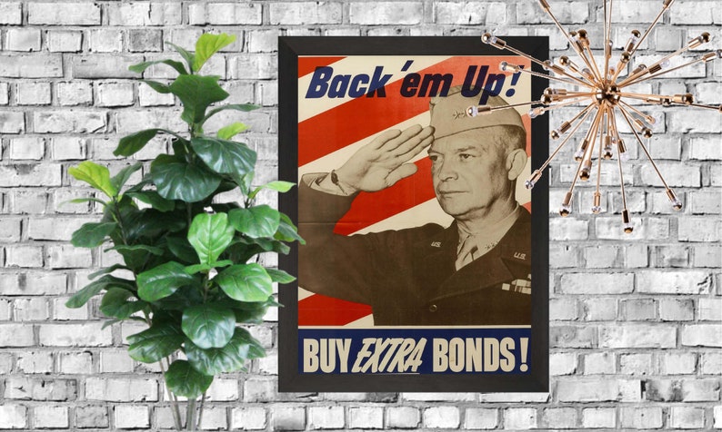 Back Em up Buy War Bonds Printable Download Vintage American War Poster ...