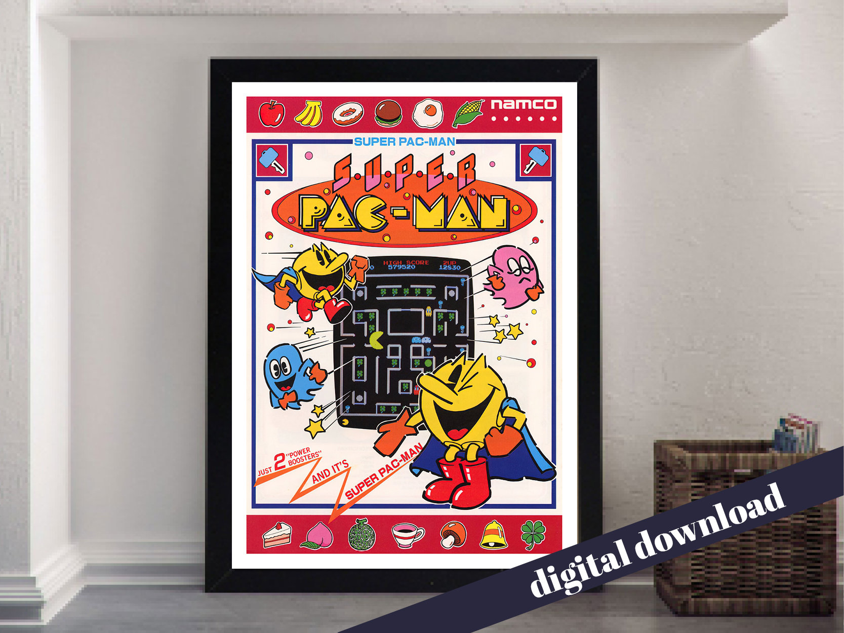Retro PACMAN Arcade Poster Printable Download Printable - Etsy