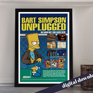 Pair 90s Simpsons Video Game Advert Poster - Digital Download - Retro ...