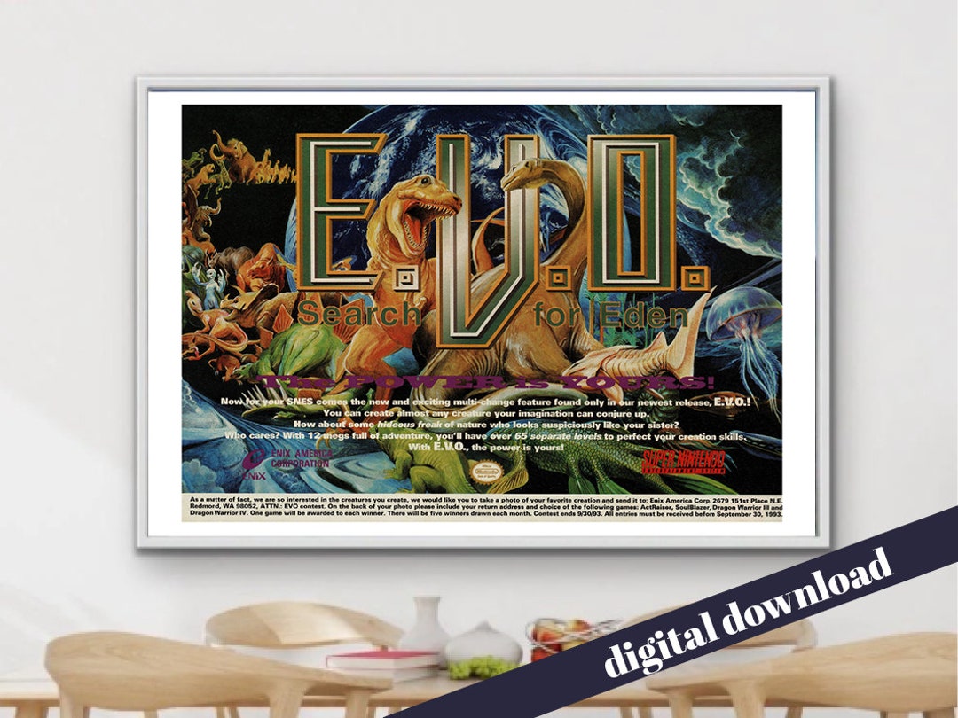 EVO Search for Eden 90s Video Game Advert Poster - Digital Download ...