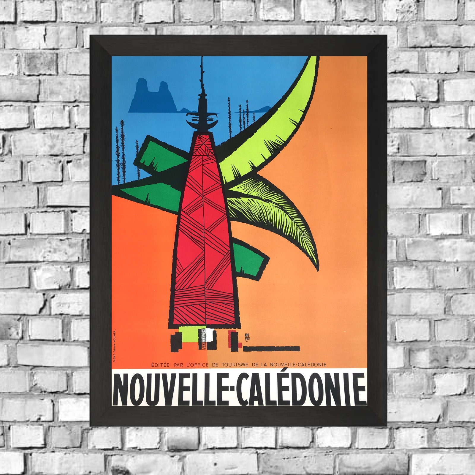 Nouvelle Caledonie New Caledonia Vintage Travel Poster - A3 ...