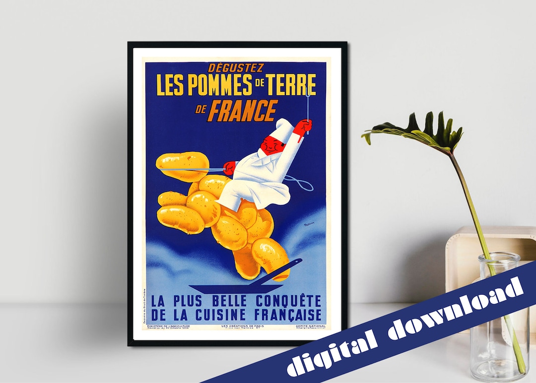 Les Pommes De Terre De France Vintage Poster - Digital Printable A3 ...