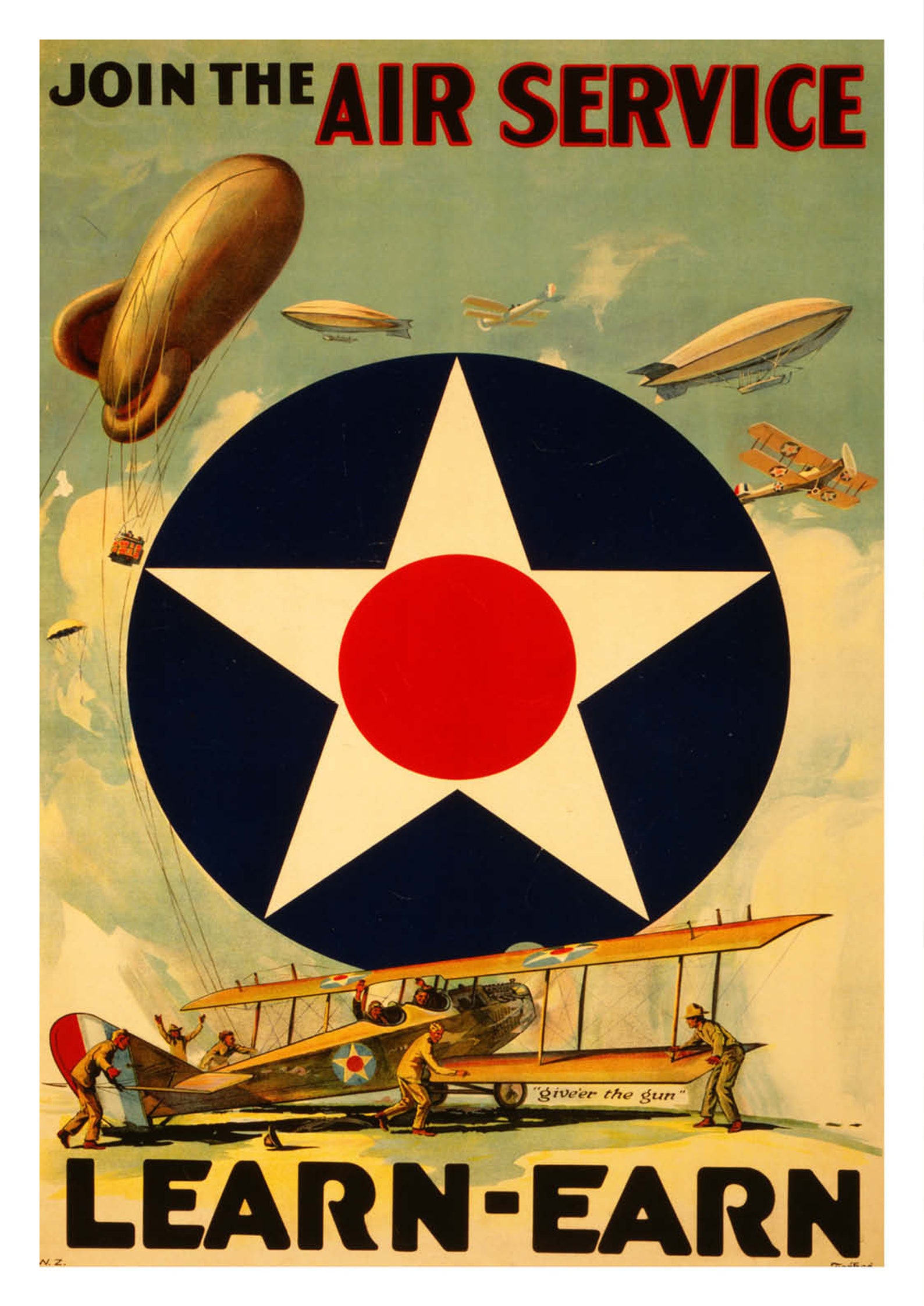 Join the Air Force Vintage American War Poster A3 Downloadable Art ...