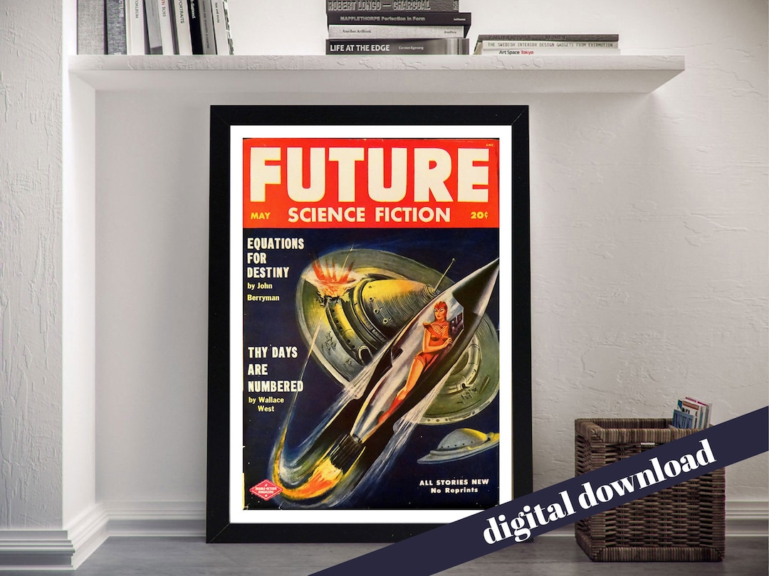 FUTURE Science Fiction Pulp Magazine Cover Art - Digital Printable A3 ...