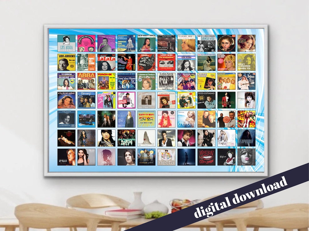 ESC Eurovision Winners Collage Poster (to 2023) - A3 Digital ...