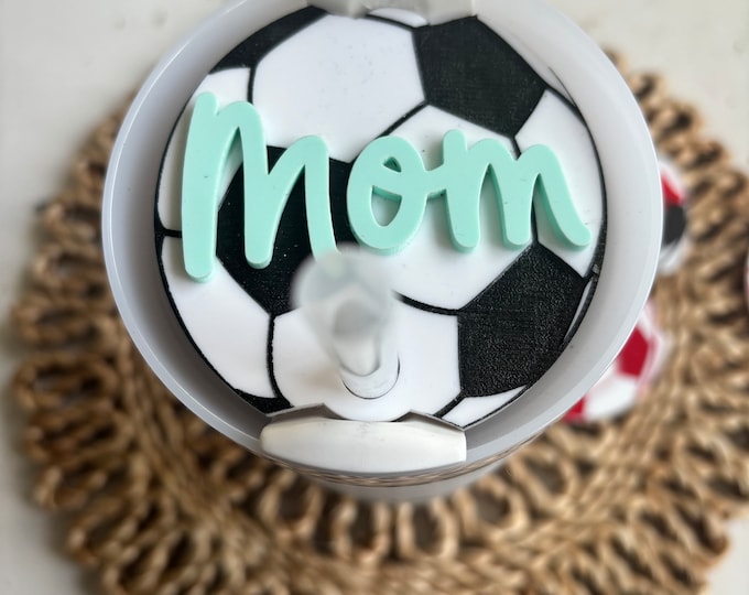 Soccer Ball Stanley Lid Name Tag, Personalized Topper, Topper for ...