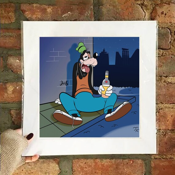 Poster Freaky Club Goofy Handmade Drawing Fun Art Disney | Etsy