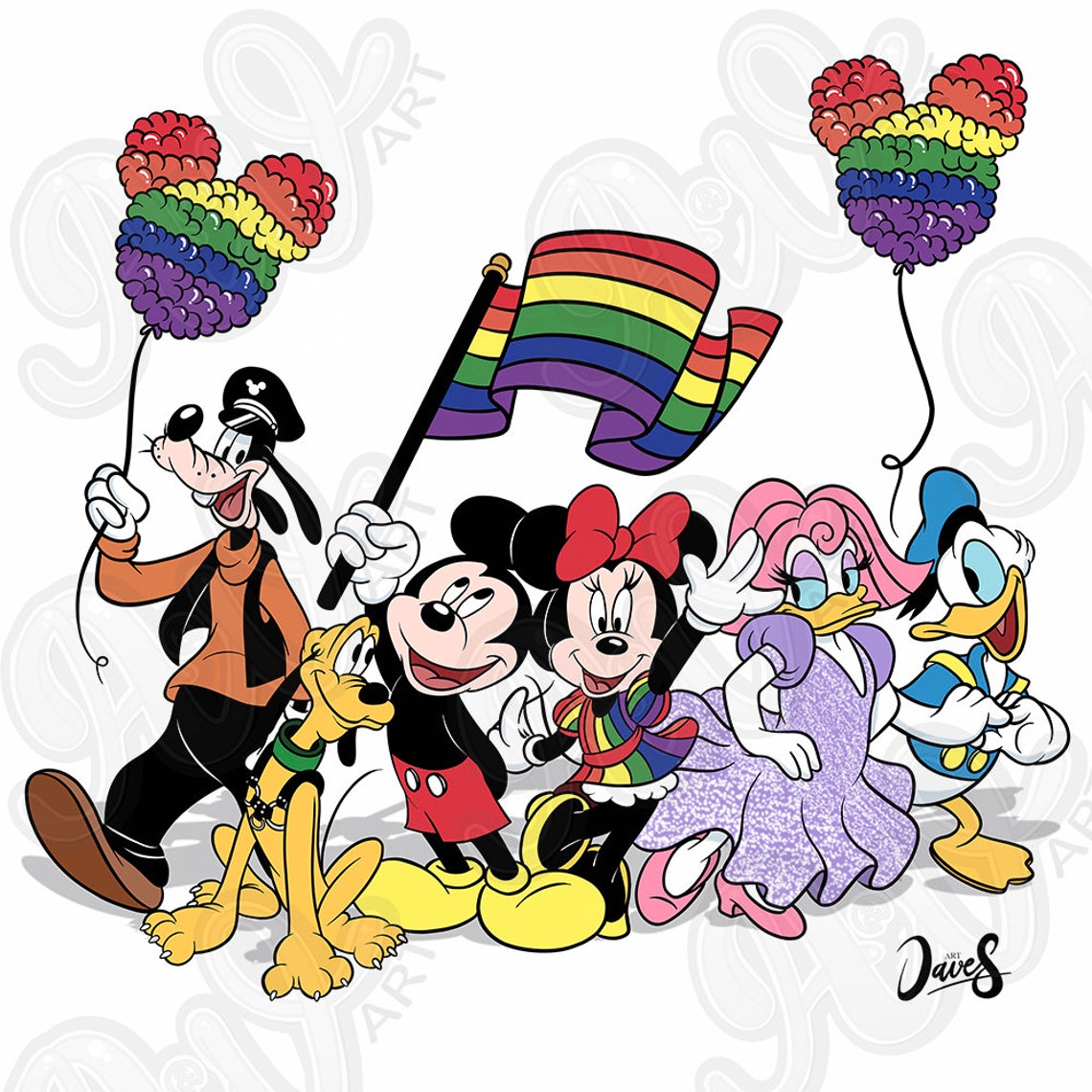 Poster Pride Mickey Mouse Club House Gay Artwork LGBT Queer | Etsy