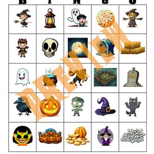 Halloween Bingo Game Printable Instant Download - Etsy